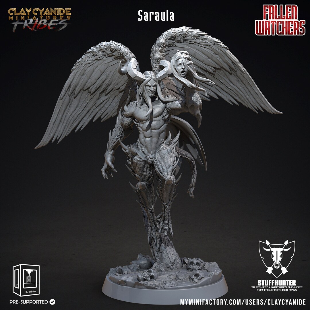 Saraula Fallen Watchers Tabletop Fantasy Dnd Demon Demigod Fallen ...