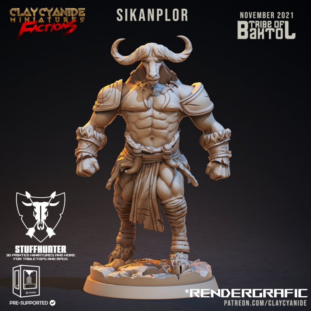 Sikanplor Tribe of Baktol Tabletop Fantasy Dnd Miniature Cattle Cow ...