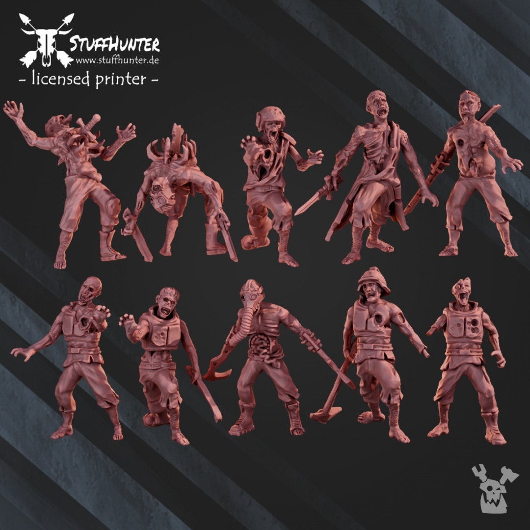 Pandemic Zombie Squad (10) - Dakkadakka - Grimdark Tabletop Undead - Etsy