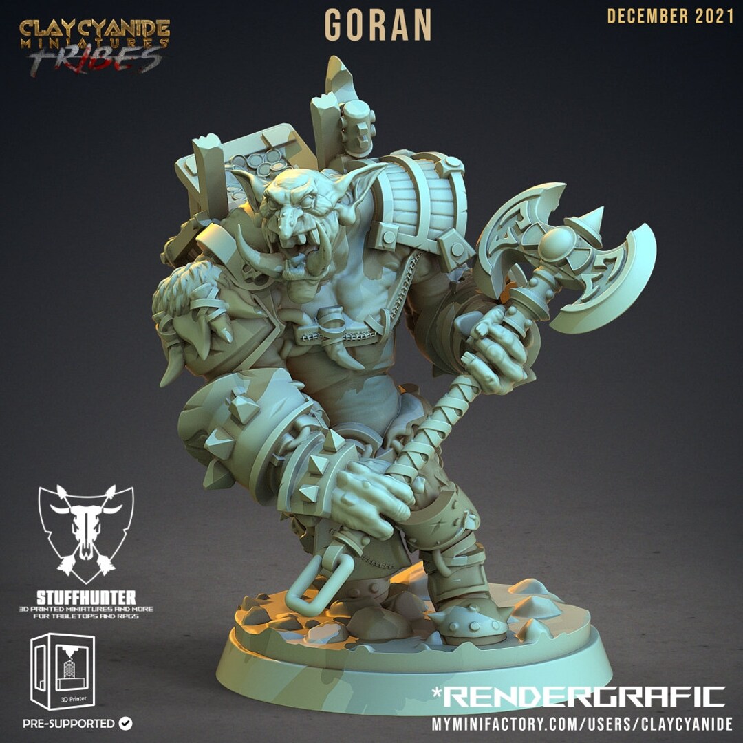 Goran - War Trolls - Tabletop Fantasy Dnd Miniature Ogre RPG Wargame ...