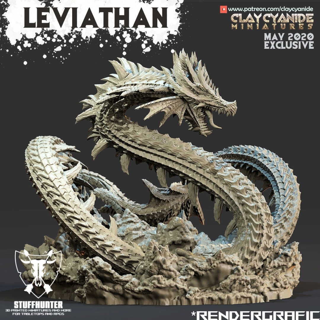 Leviathan Tabletop Fantasy Dnd Miniature Dragon Sea Serpent Monster - Etsy