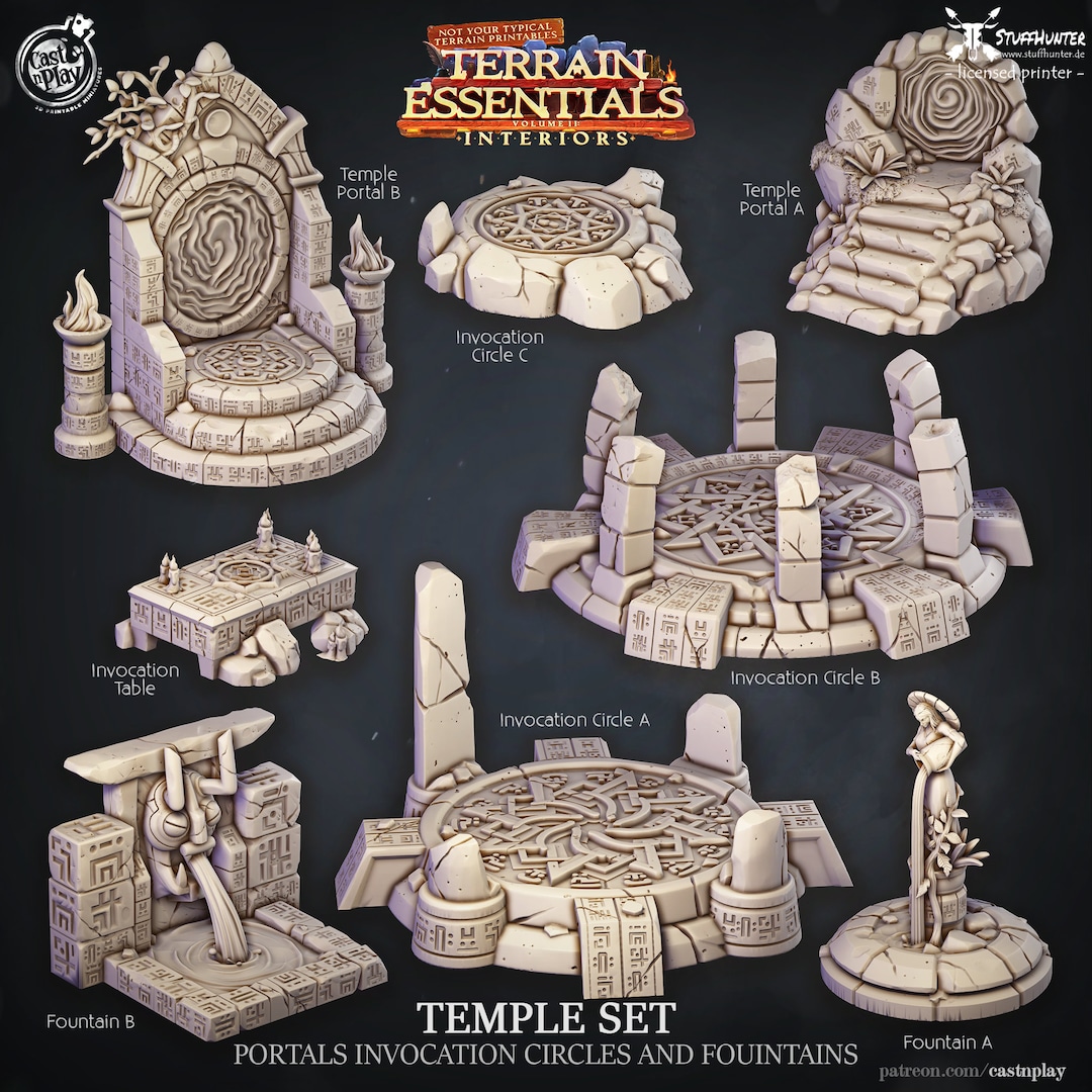 Temple Set Portal Call Circles Fountain Terrain Interiors Castnplay Aos ...