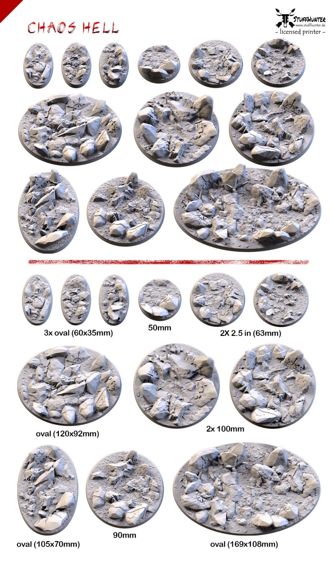 Textured Chaos Hell Bases, Round Oval, for Tabletop Painting, Paint ...