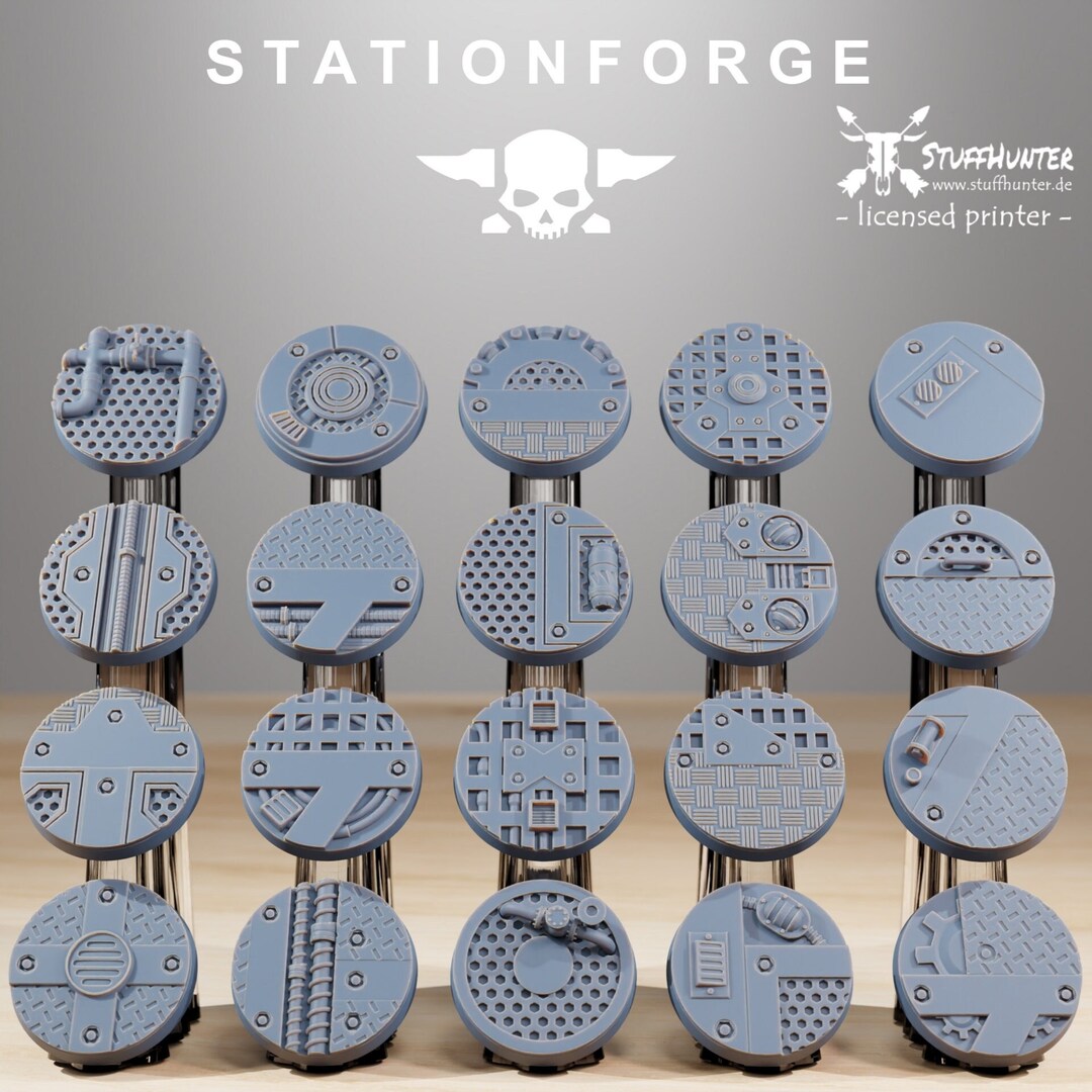 Industrial Bases 25 Mm (20) - Station Forge - Tabletop Wargaming Scifi ...