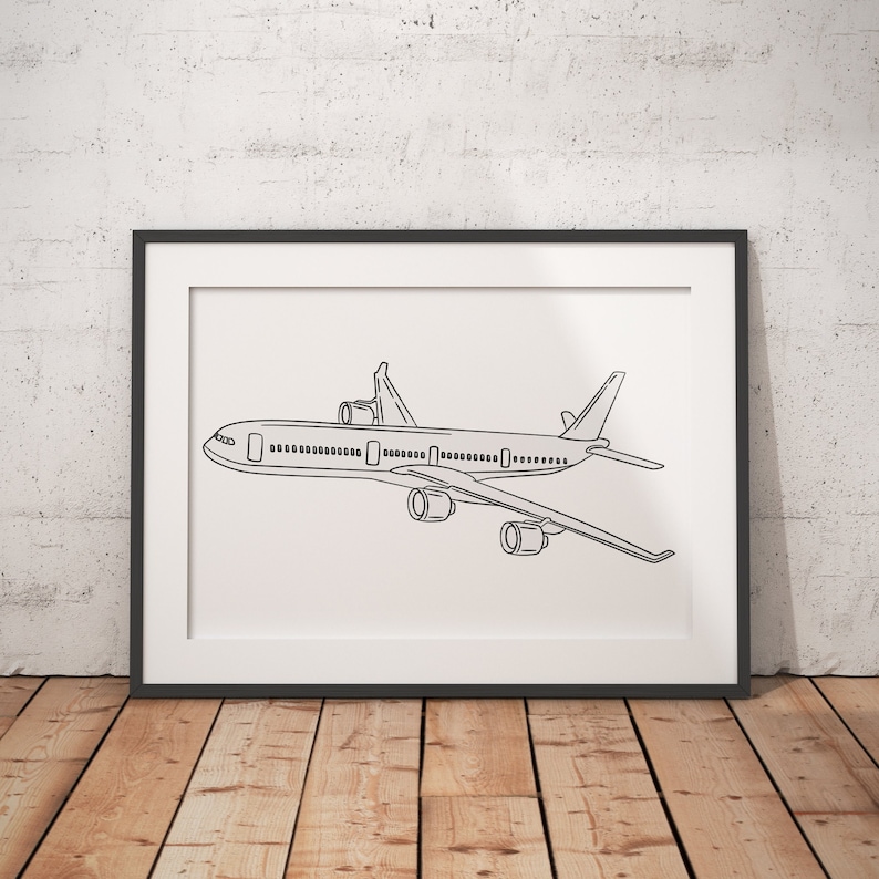Airplane Print Airplane Wall Art Aviation Decor Travel - Etsy