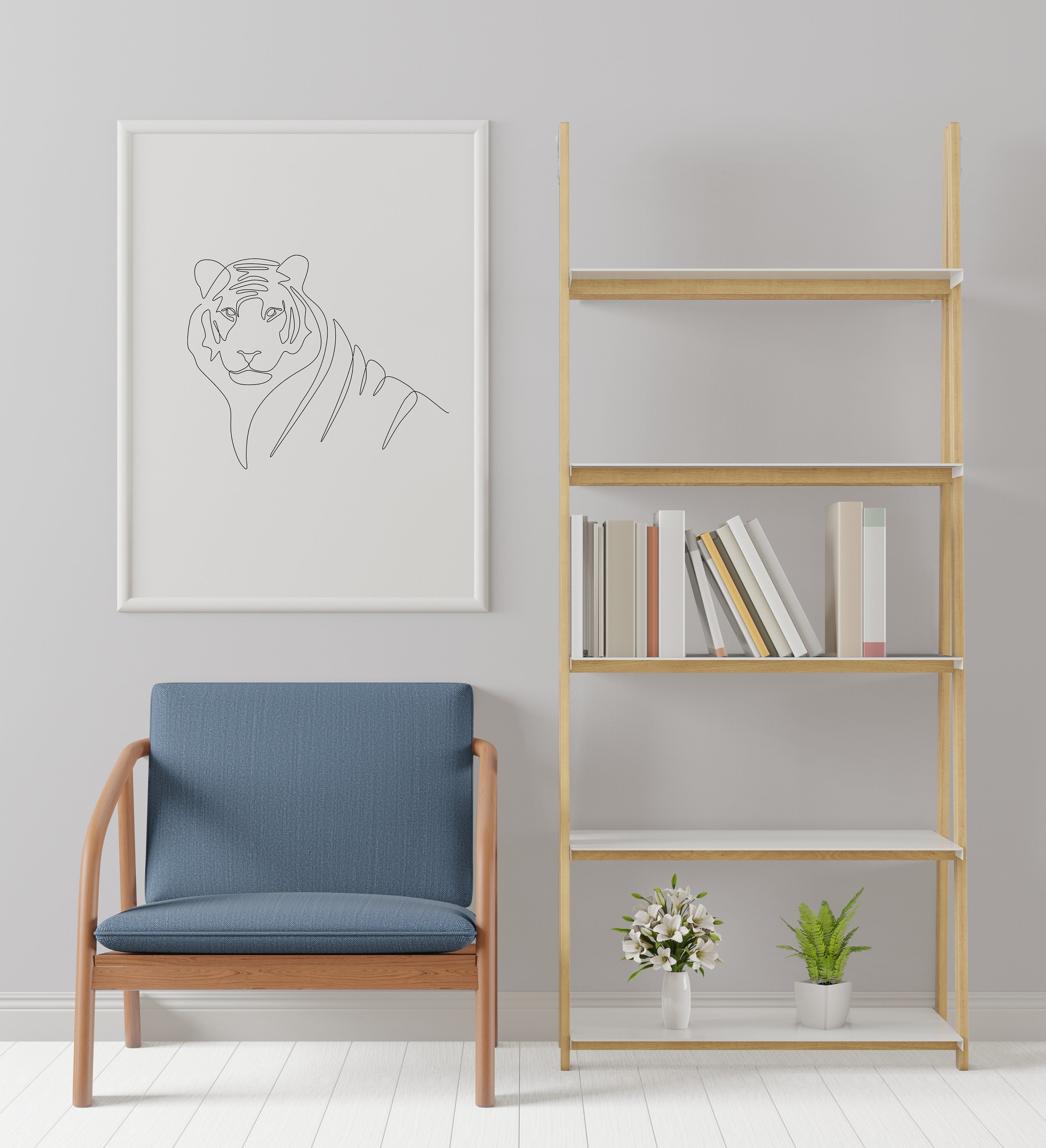 Tiger Art Print | Wild Animal Poster | Single Line Art | Tiger Line ...
