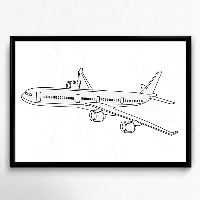 Airplane Print Airplane Wall Art Aviation Decor Travel - Etsy