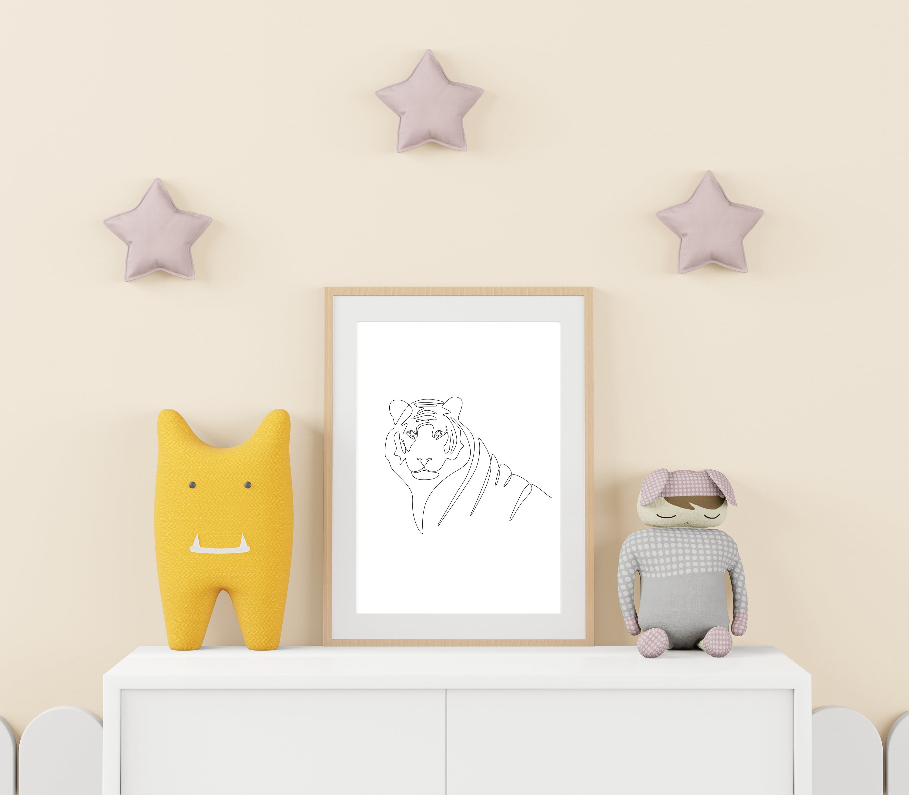Tiger Art Print | Wild Animal Poster | Single Line Art | Tiger Line ...