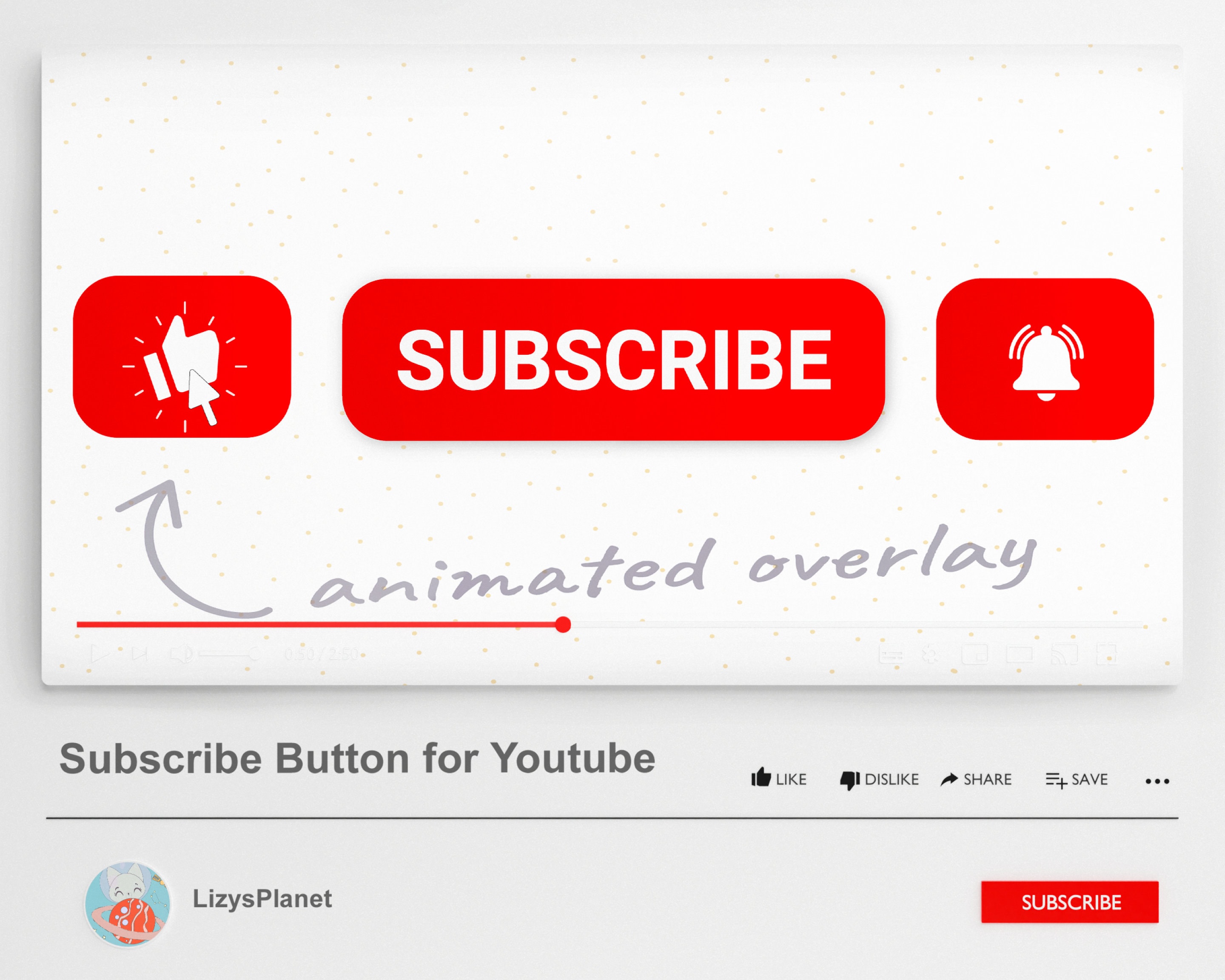 Animated Youtube Subscribe Button, Animation for Youtube Channel ...