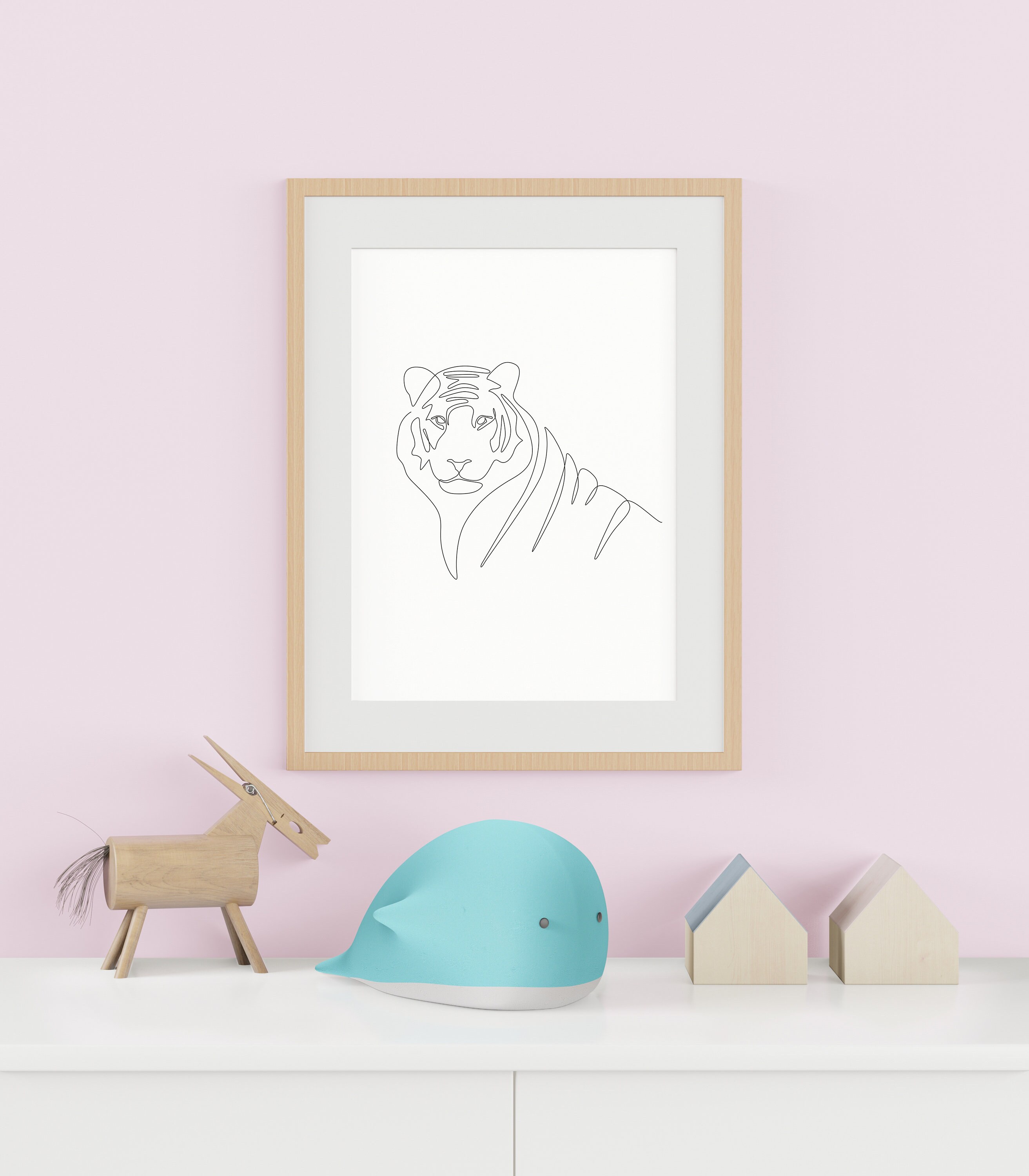 Tiger Art Print | Wild Animal Poster | Single Line Art | Tiger Line ...