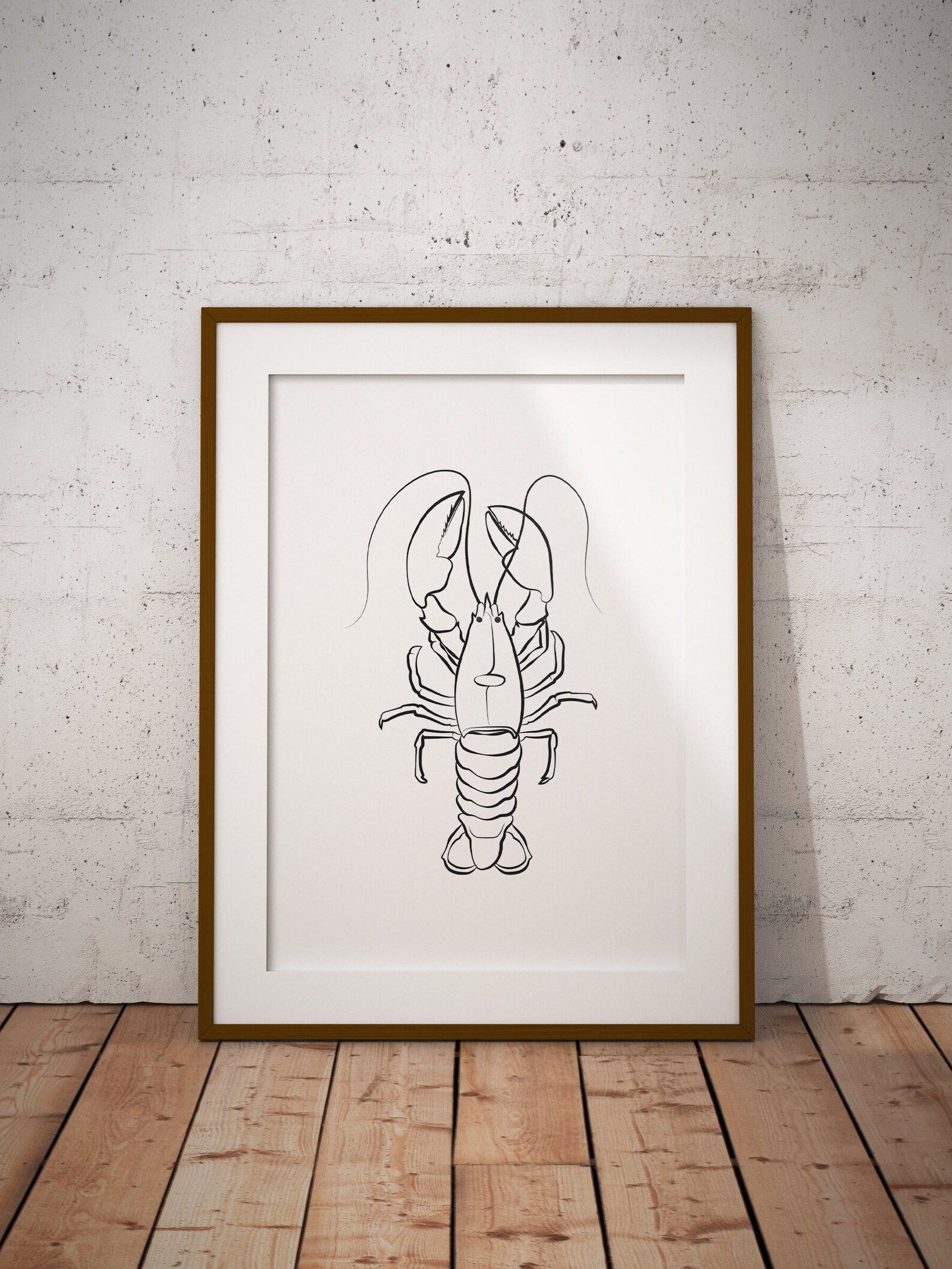 Lobster Print, One Line Art, Crustaceancore, Lobster Nursery, Lobster ...