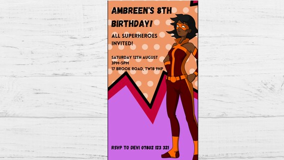 Digital Kids Invitation Superhero Electronic Invitation | Etsy