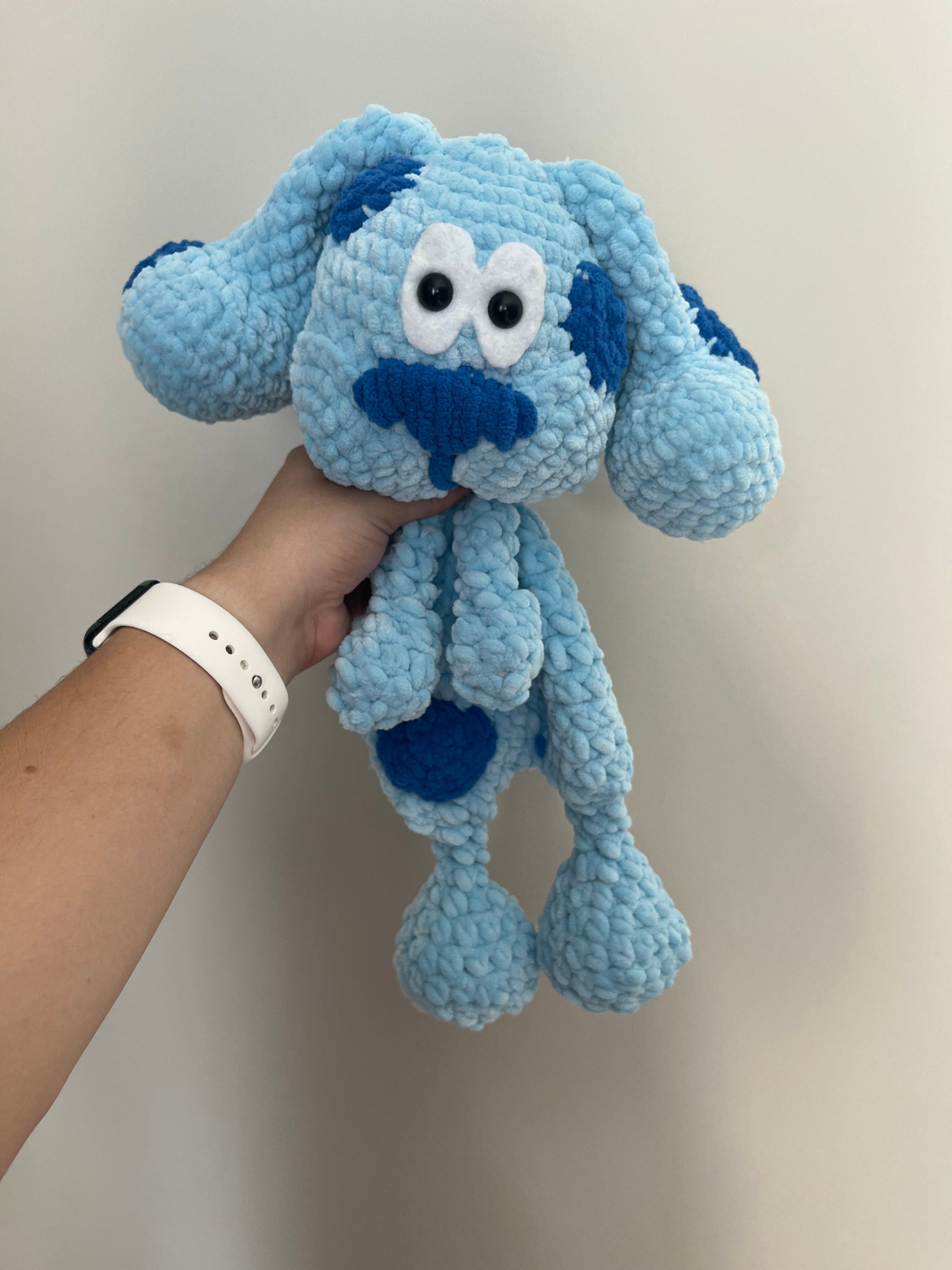 Finished Crochet Blue Dog Lovey - Etsy