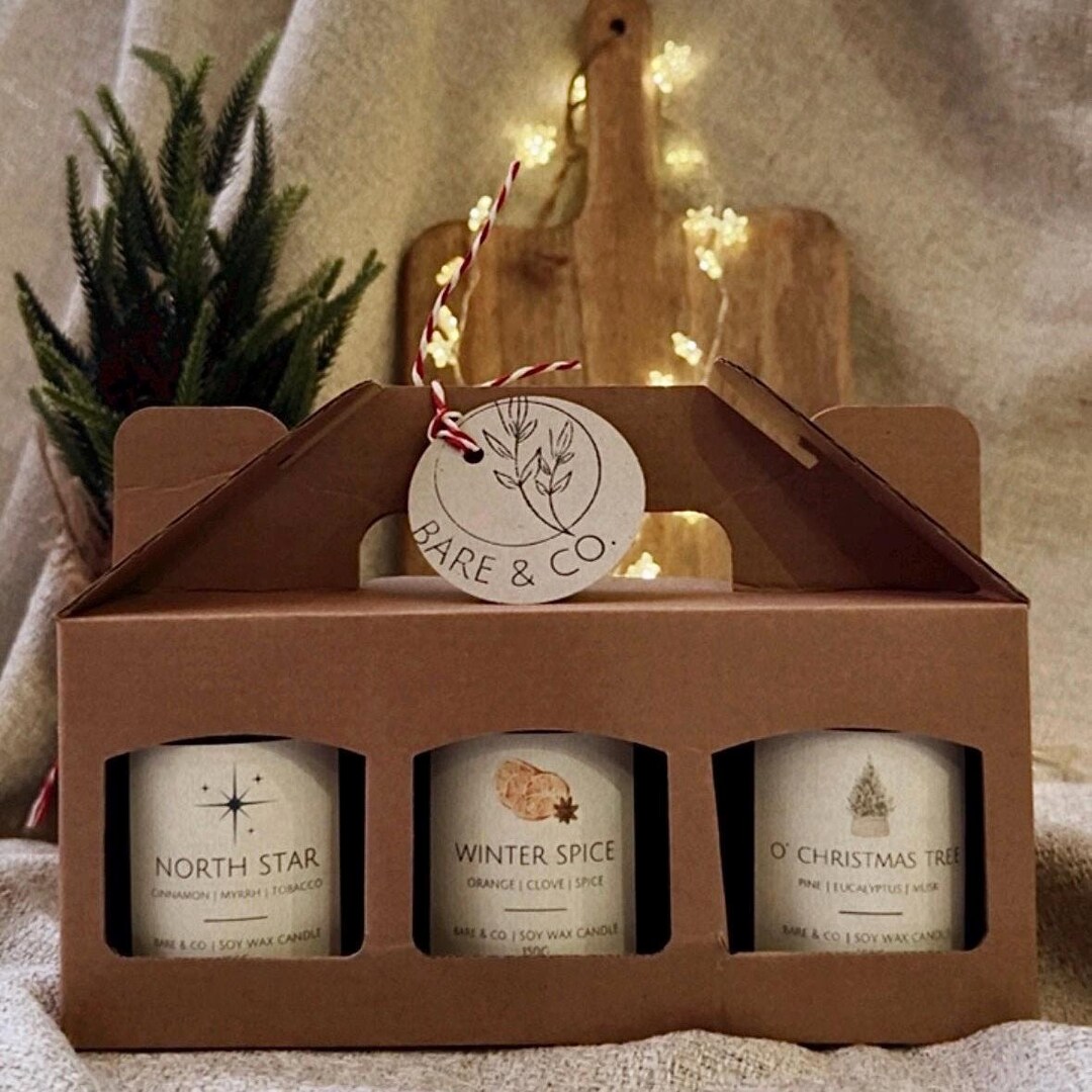 Christmas Candle Trio | Candle Gift Set | Christmas Candle Set | Soy ...