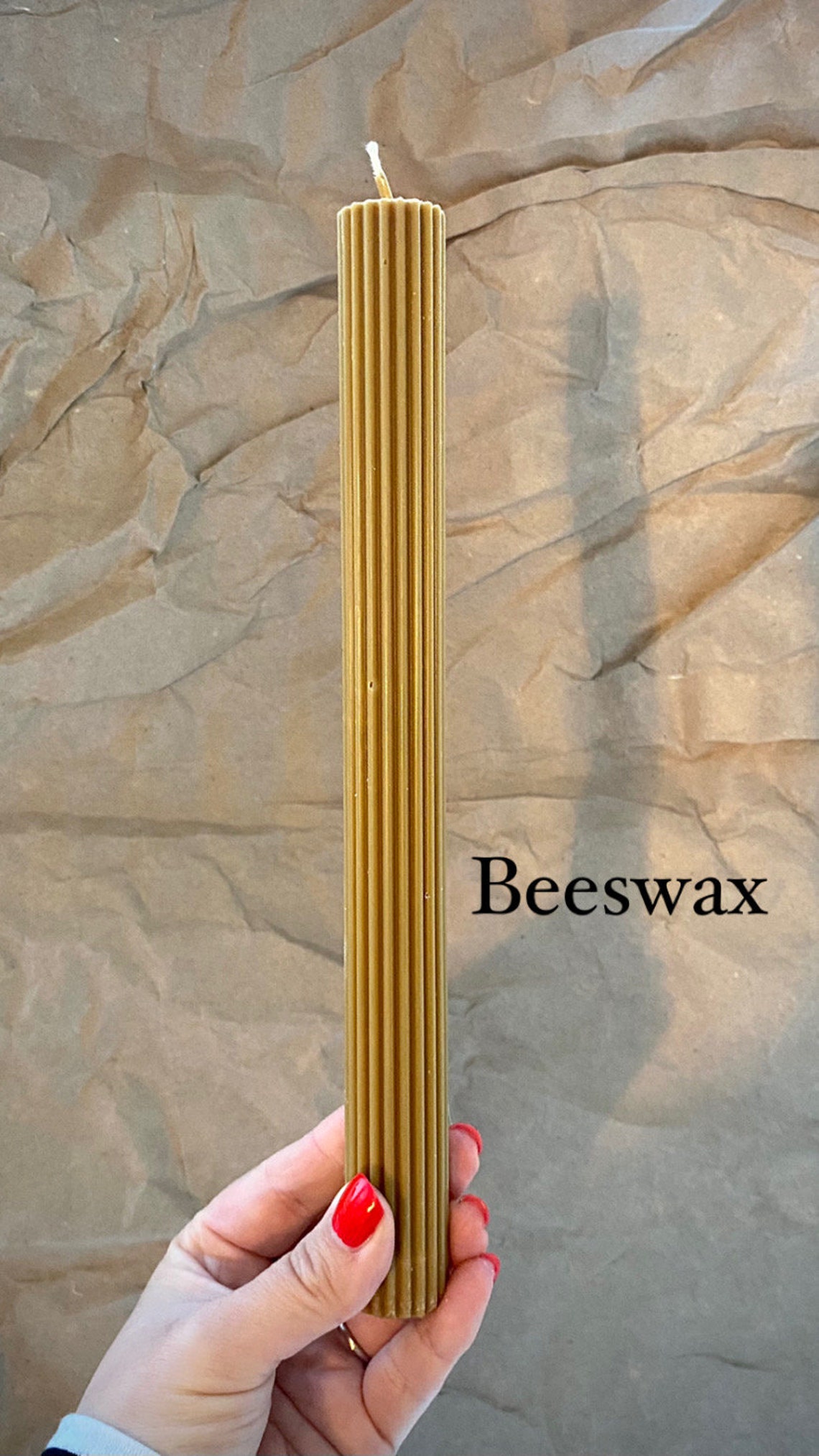 Ribbed Pillar Candles Ribbed Candles Dinner Candles Pair of | Etsy