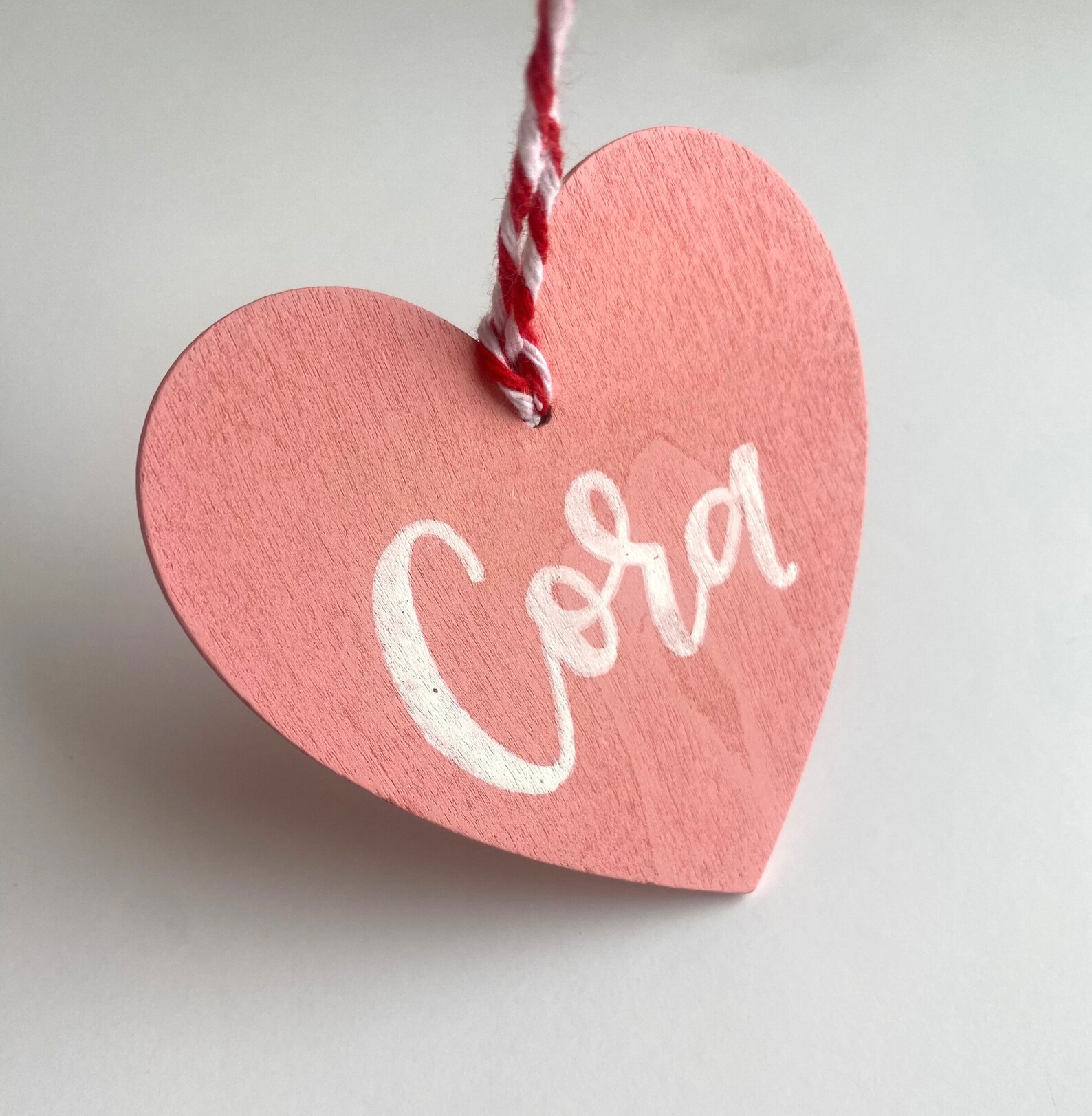 Valentine's Day Tags, Wooden Heart Name Tags, Wooden Name Labels ...