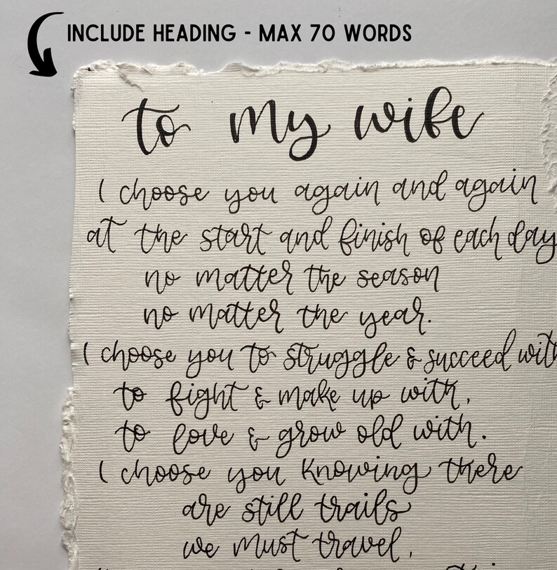 Custom Wedding Vows, Hand Lettered Wedding Vow Prints, Framed Vows ...