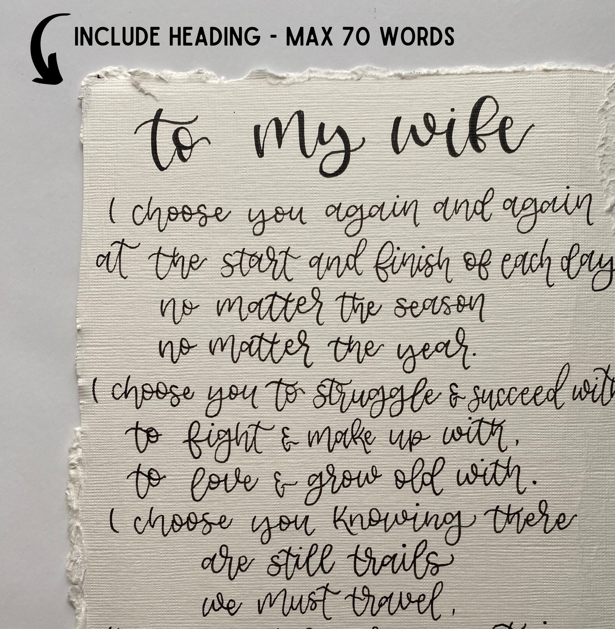 Custom Wedding Vows, Hand Lettered Wedding Vow Prints, Framed Vows ...