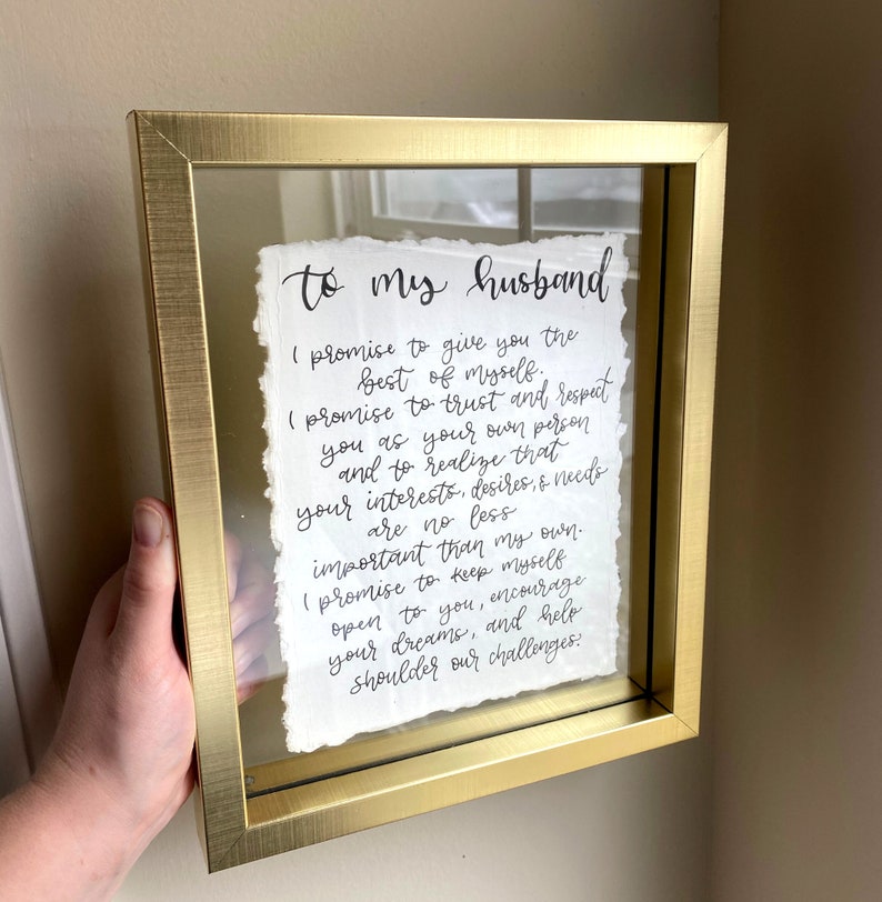 Custom Wedding Vows, Hand Lettered Wedding Vow Prints, Framed Vows ...