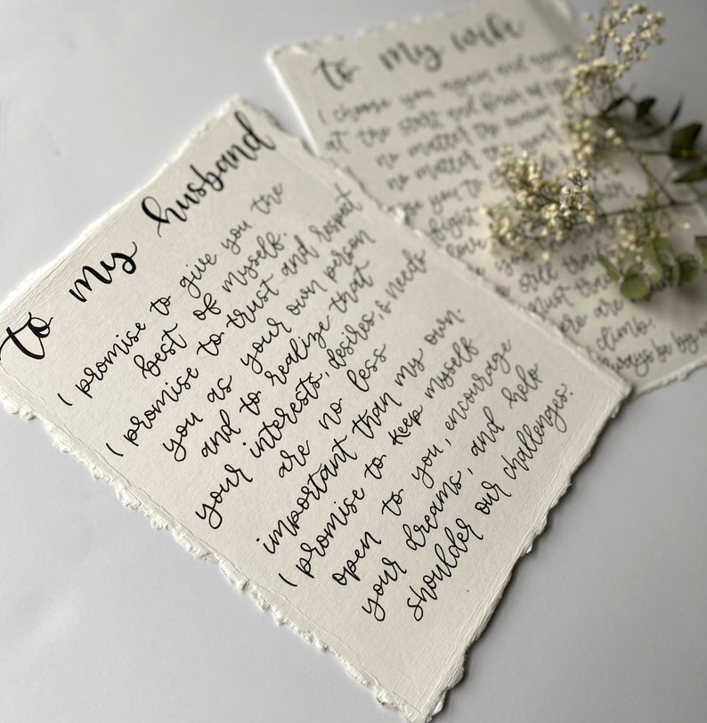 Custom Wedding Vows, Hand Lettered Wedding Vow Prints, Framed Vows ...