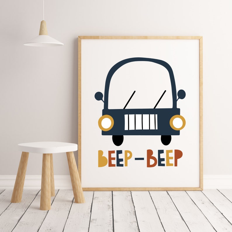 Beep Beep | Scandinavian Art Print | Kids Room | Play Room | Nursery ...