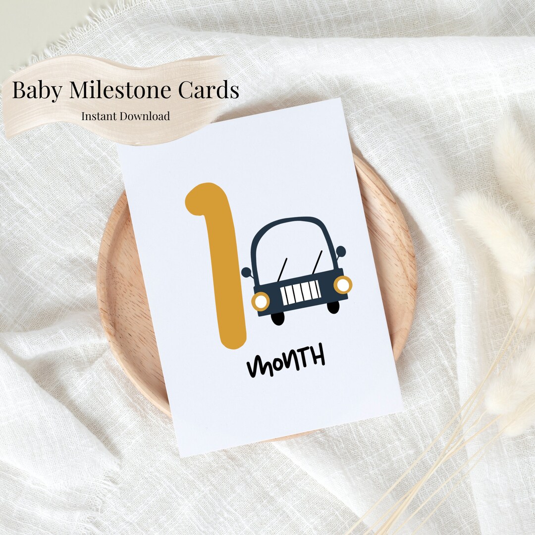 Cute Cars Baby's First Year Milestone Cards | Instant Download ...