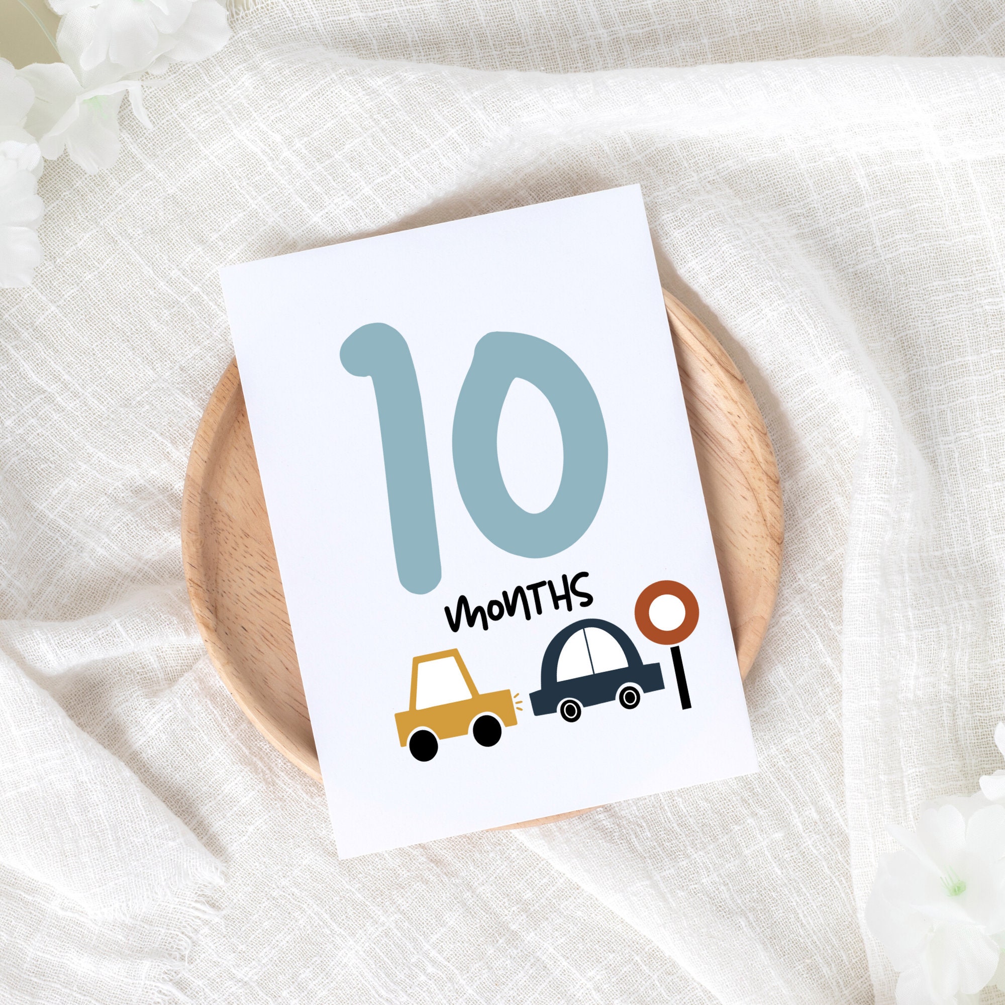 Cute Cars Baby's First Year Milestone Cards | Instant Download ...
