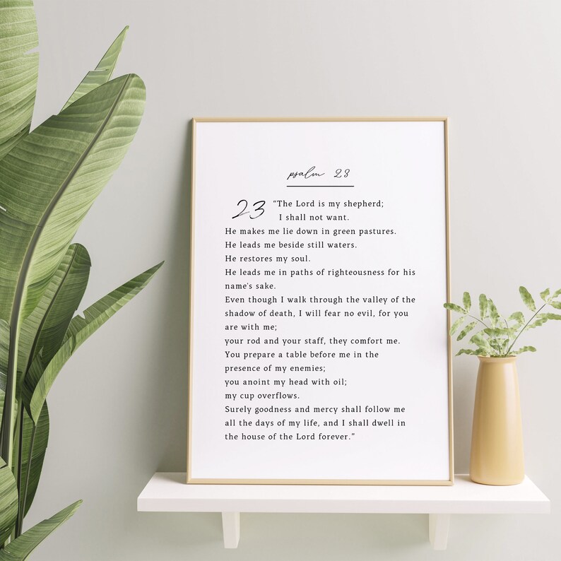 Psalm 23 Digital Download Print Bible Verse Art Work - Etsy