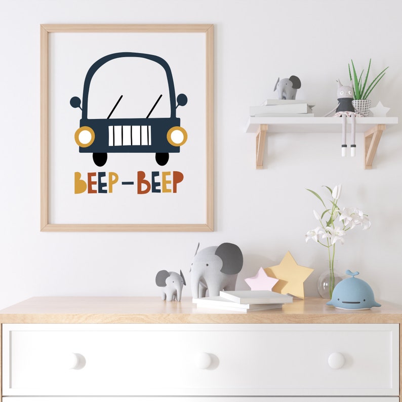 Beep Beep | Scandinavian Art Print | Kids Room | Play Room | Nursery ...