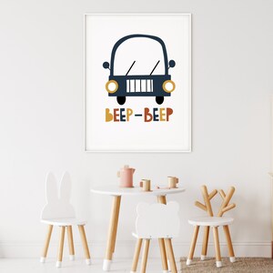 Beep Beep | Scandinavian Art Print | Kids Room | Play Room | Nursery ...