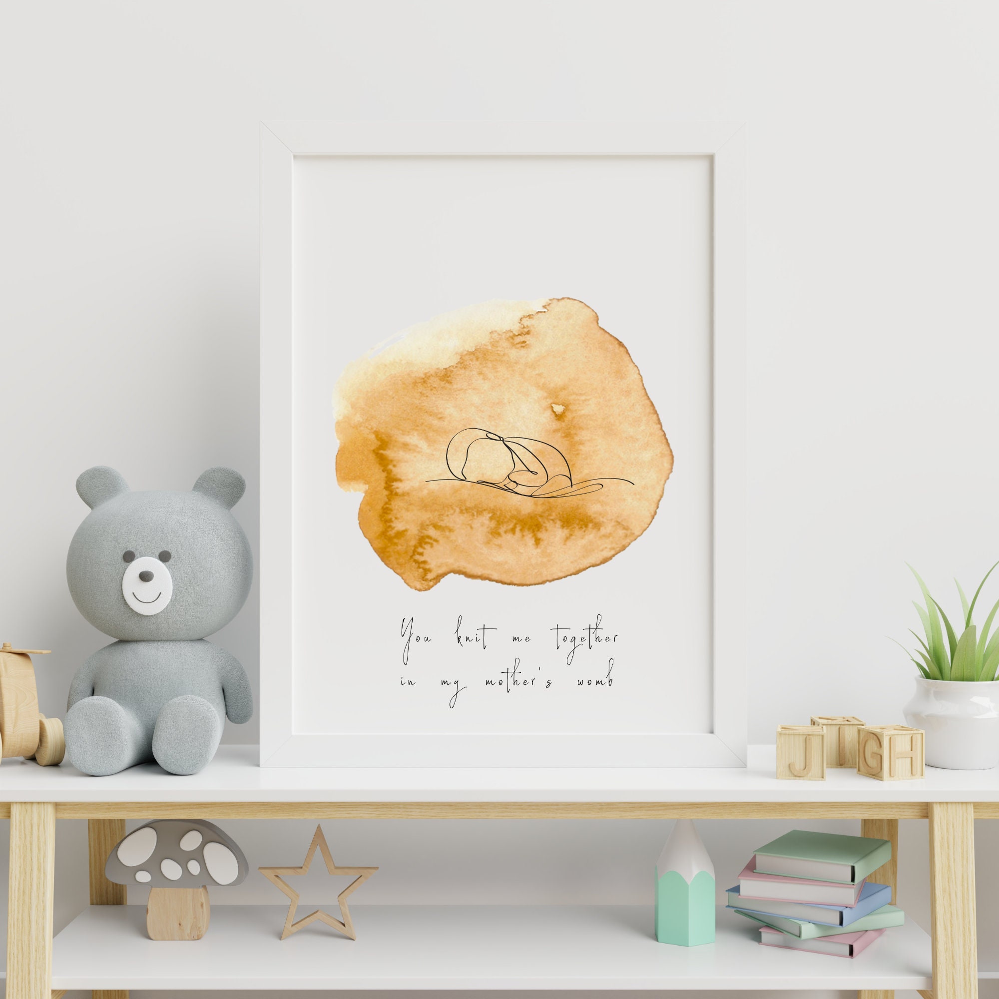 Newborn Baby Line Art | Watercolor Print | Nursery Decor | Nursery Art ...