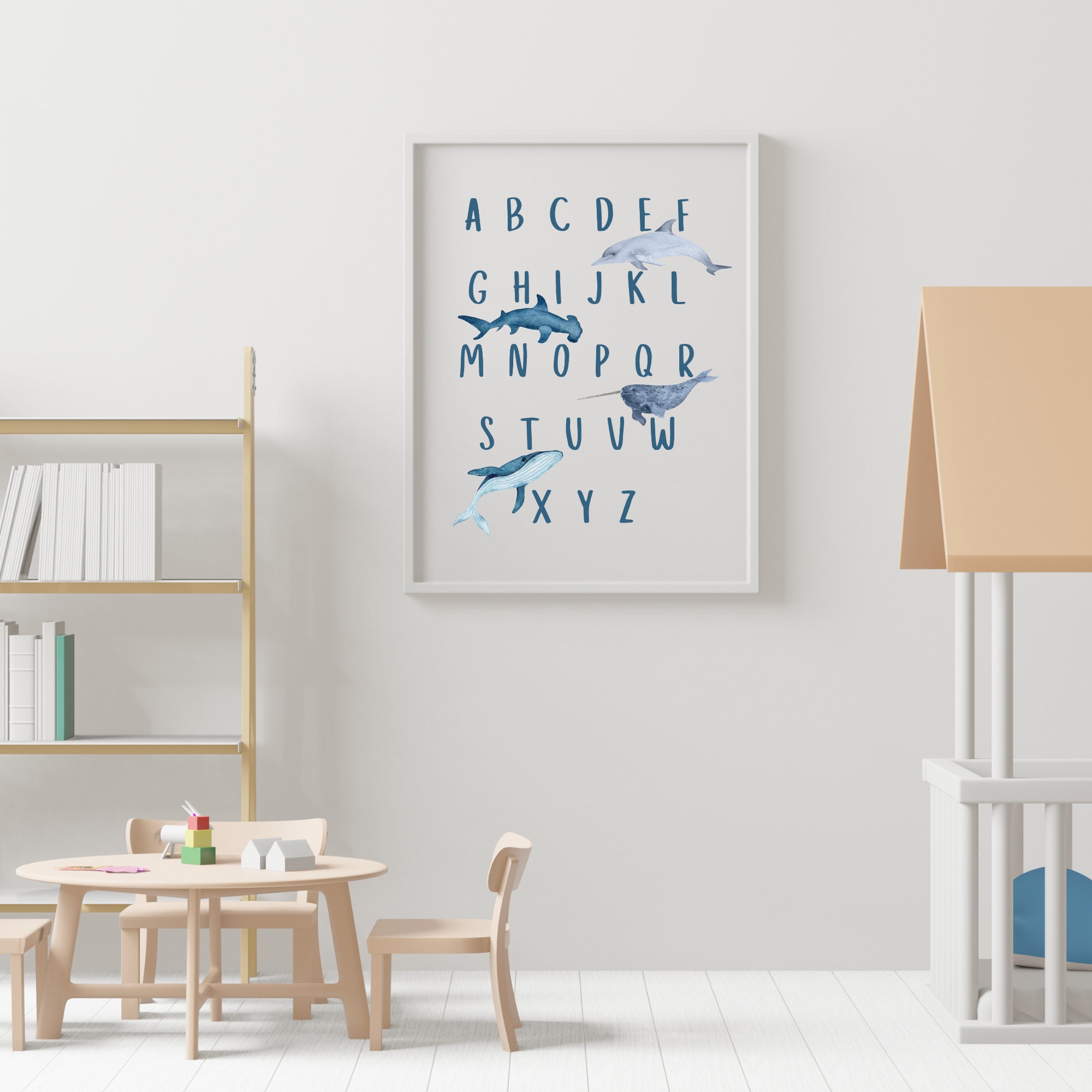 Ocean Alphabet Poster | Scandinavian | Kids Room | Play Room | Nursery ...