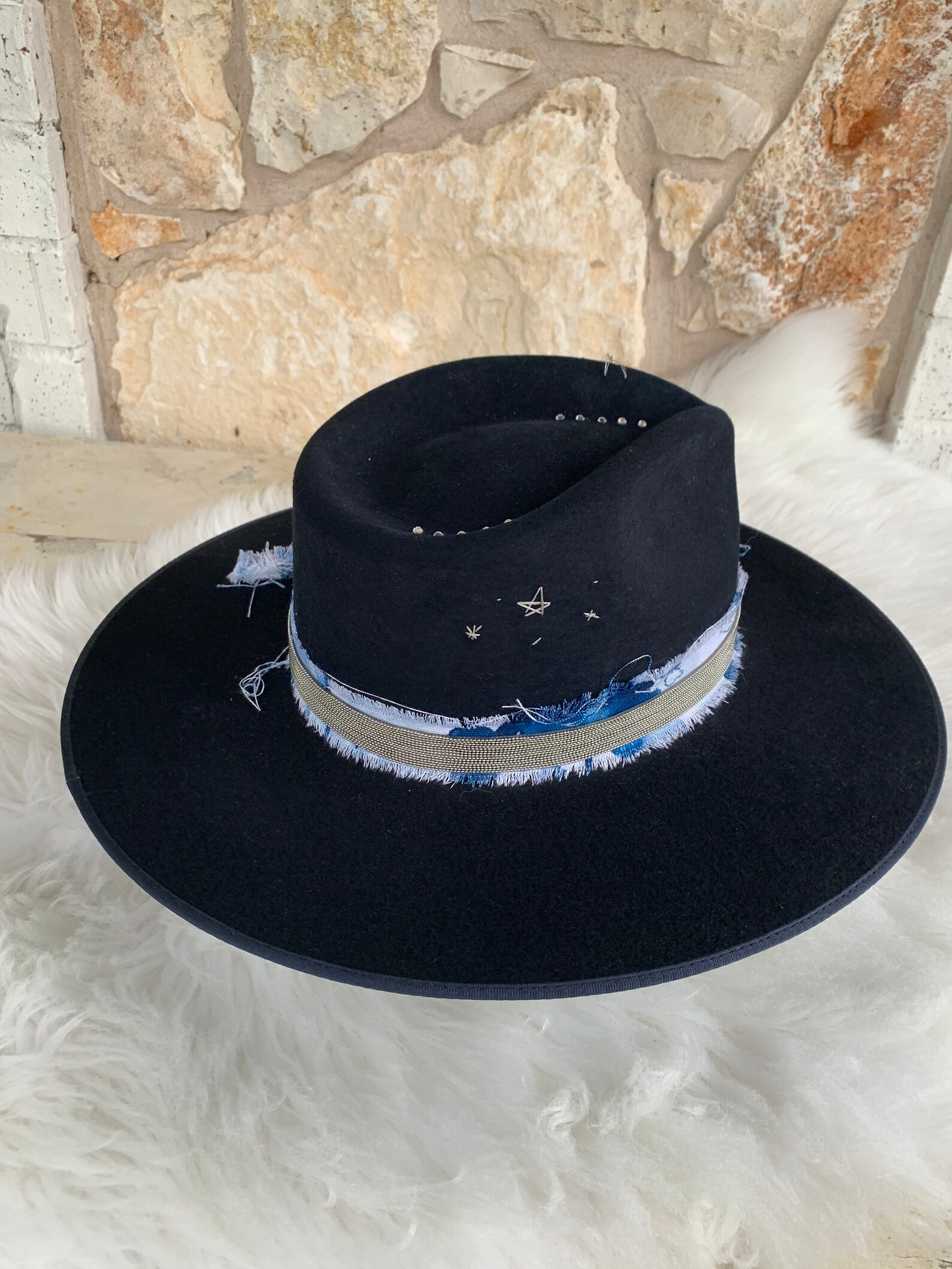 The Midnight - Navy Blue Felt Hat - Etsy