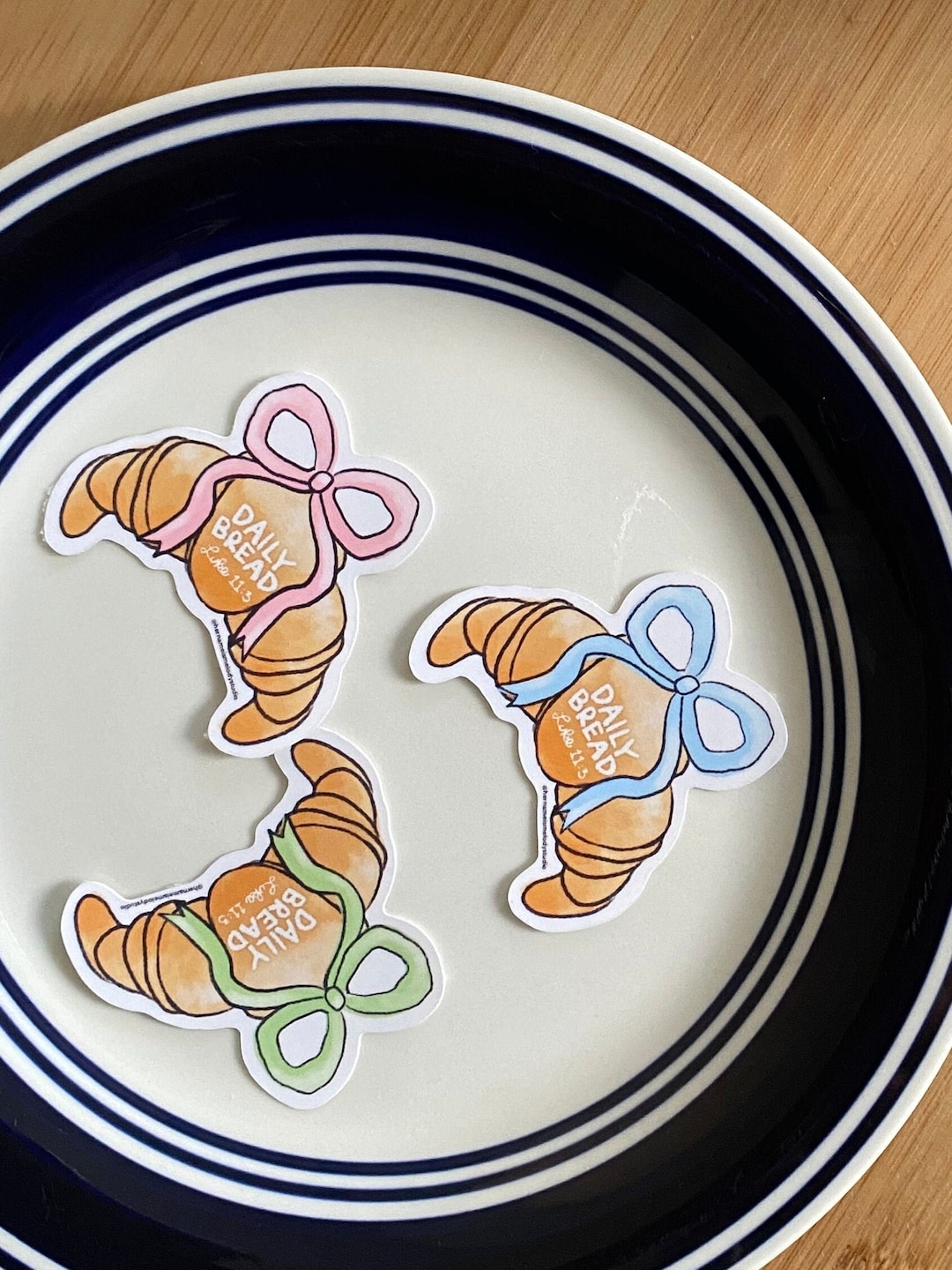 Daily Bread Croissant With Bow Sticker | Bible | Faith Stickers | God ...