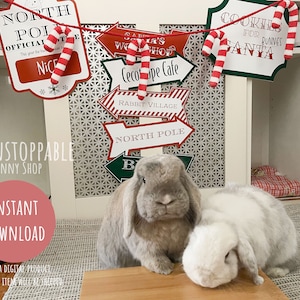 Printable Bunny Christmas Signs - Etsy
