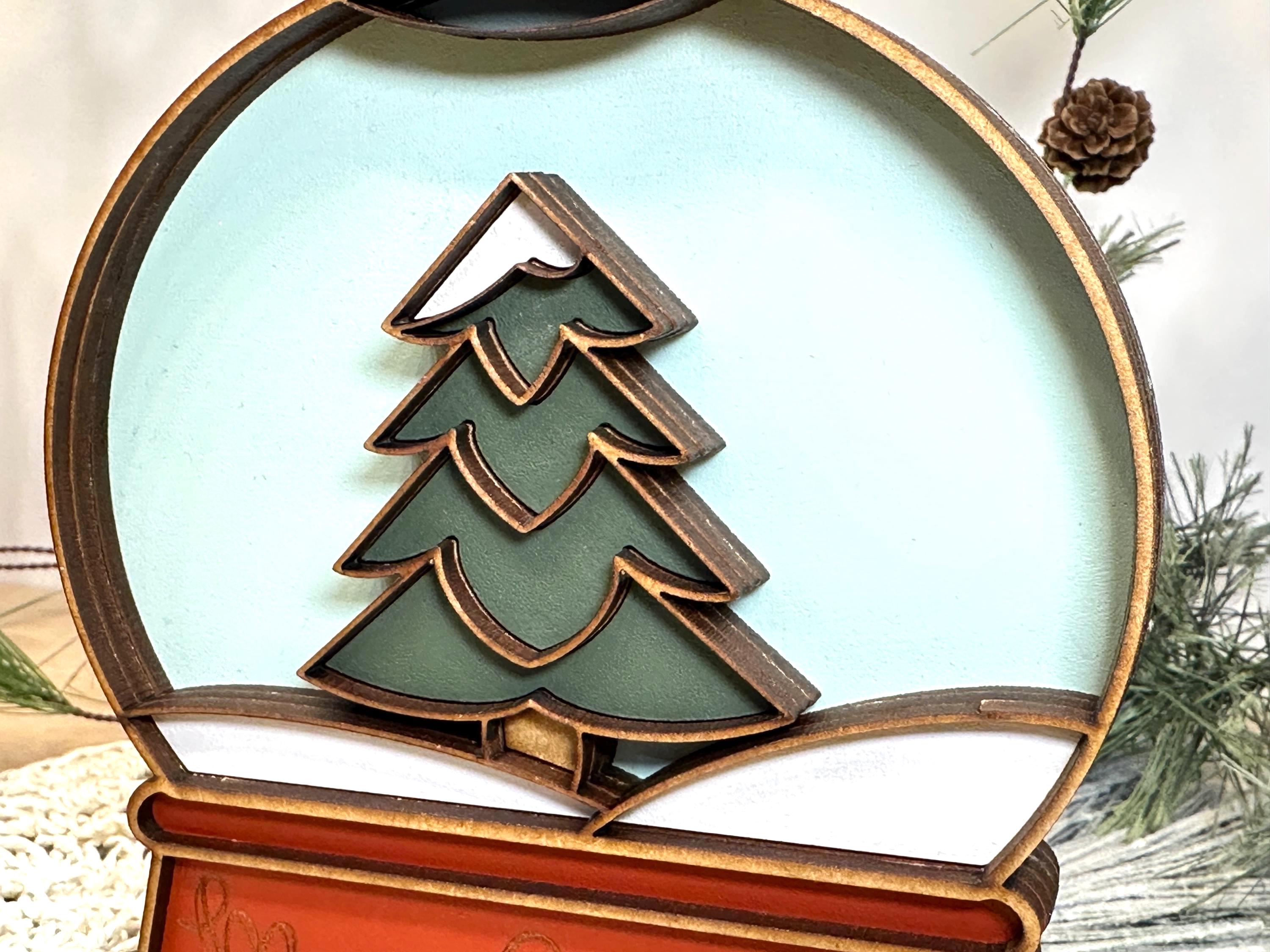 Wooden Christmas Snowglobe Shelf Decor - Etsy