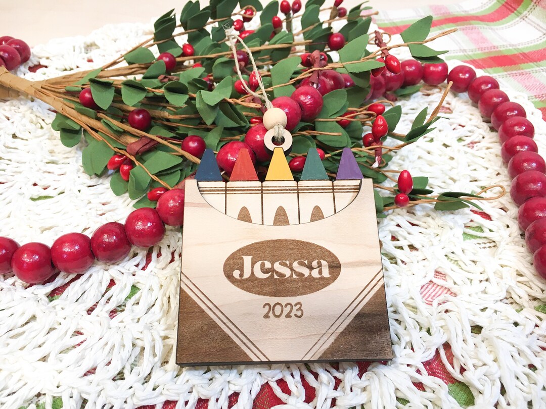 Crayon Box Personalized Keepsake Christmas Tree Ornament - Etsy