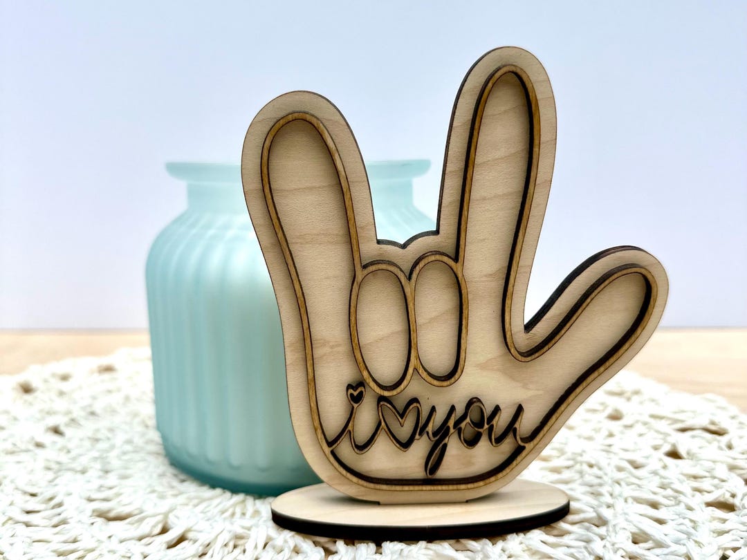 ASL "i Love You" Hand Sign: Wooden Shelf Decor - Etsy