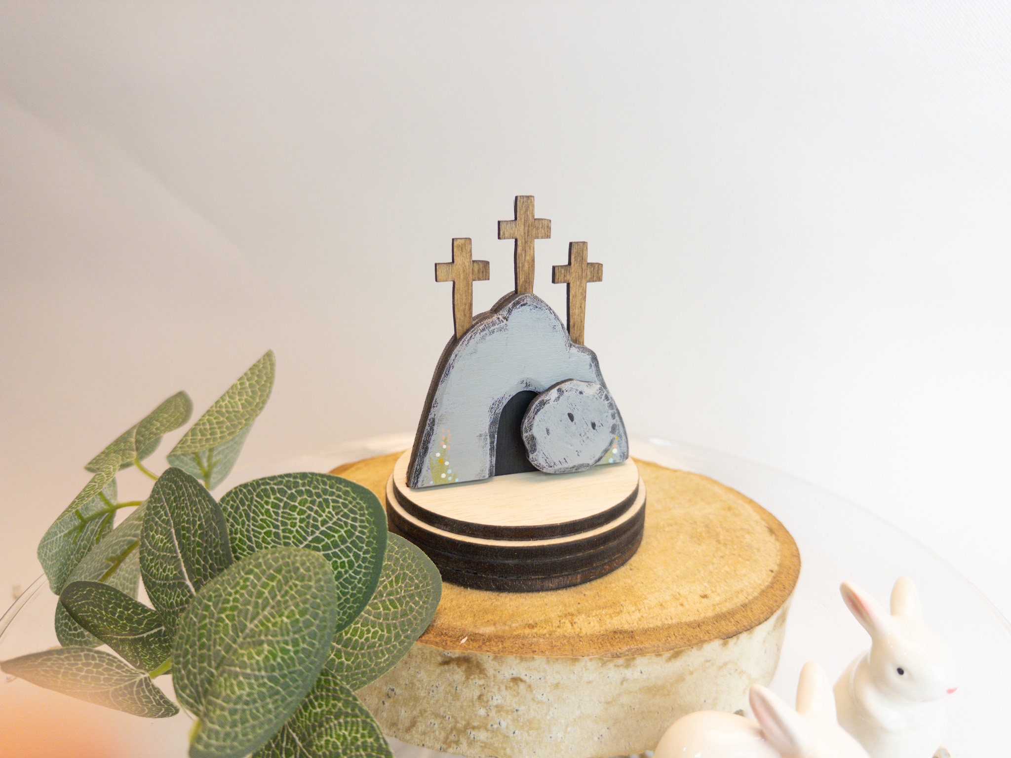 Empty Tomb Easter Shelf Sitter With Three Crosses - Etsy
