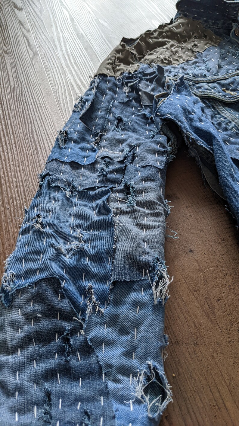 Sashiko Boro Denim Jacket - Etsy