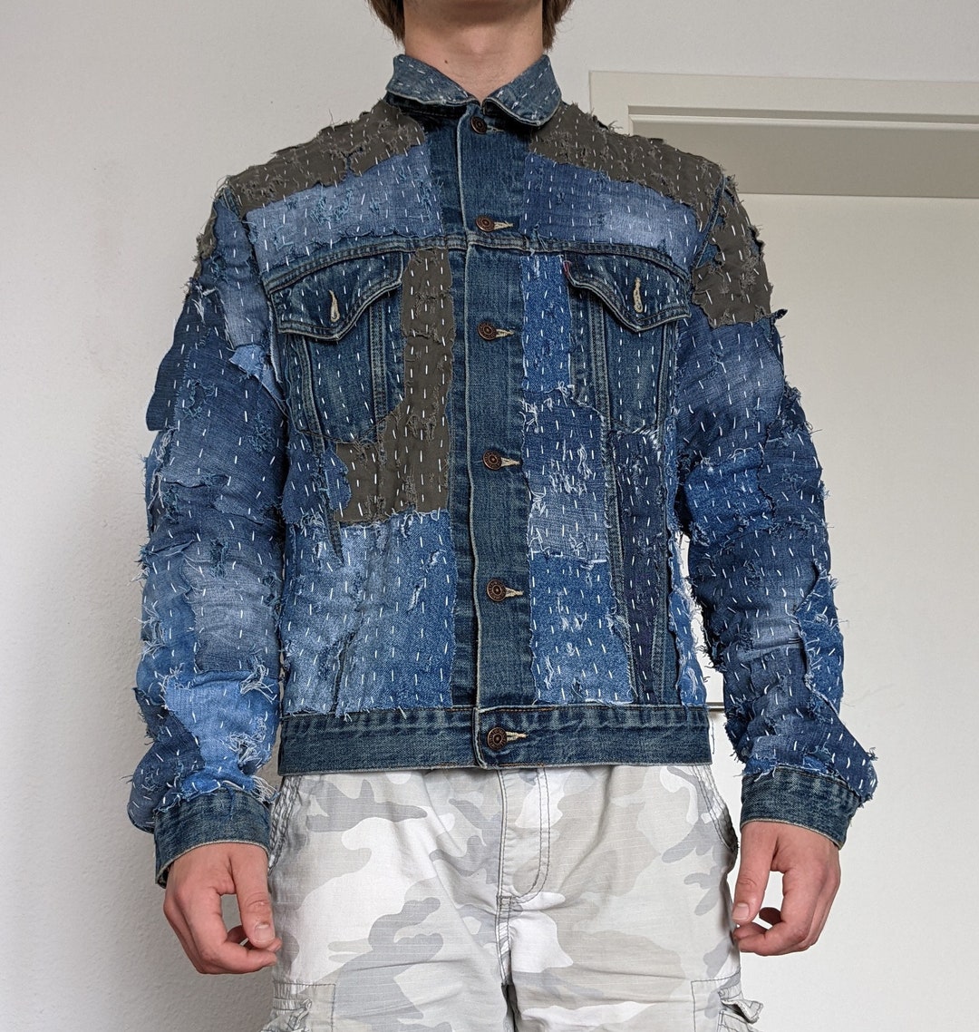 Sashiko Boro Denim Jacket - Etsy
