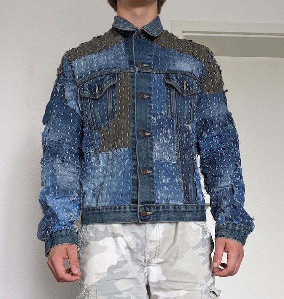 Sashiko Boro Denim Jacket - Etsy