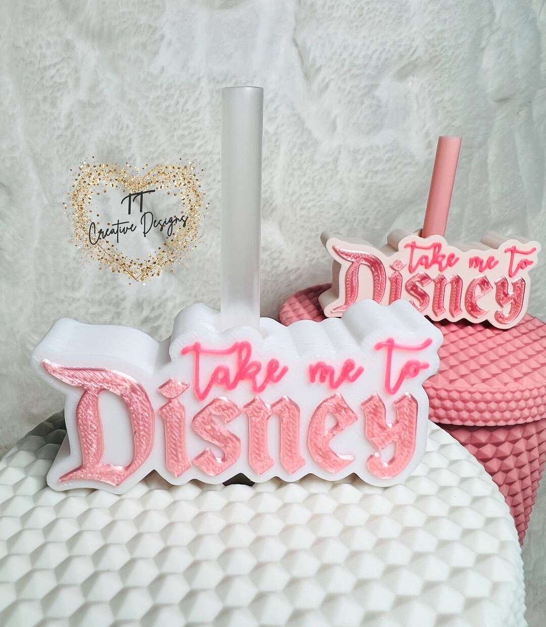 Take Me to Disney Straw Toppers. for Stanley Cups. - Etsy