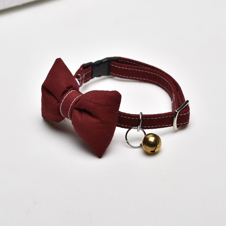 Burgundy Claret Red Cat Collar With Bell Cool Cat Collar | Etsy