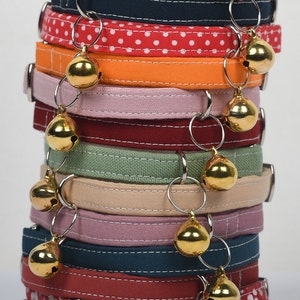 Burgundy Claret Red Cat Collar With Bell, Cool Cat Collar, Cotton, Cat ...