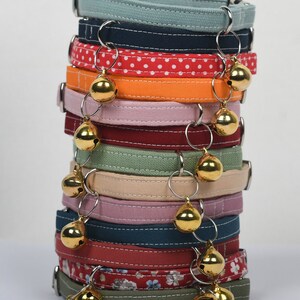 Green, Cat Collar With Bell, Cat and Kitten Sizes, Breakaway Cat Collar ...