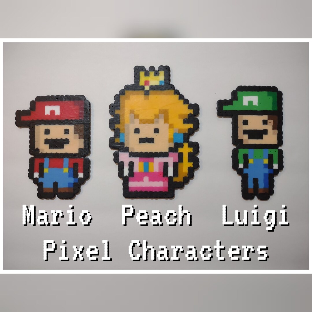 Mario Luigi Princess Peach Perler Art Nintendo - Etsy