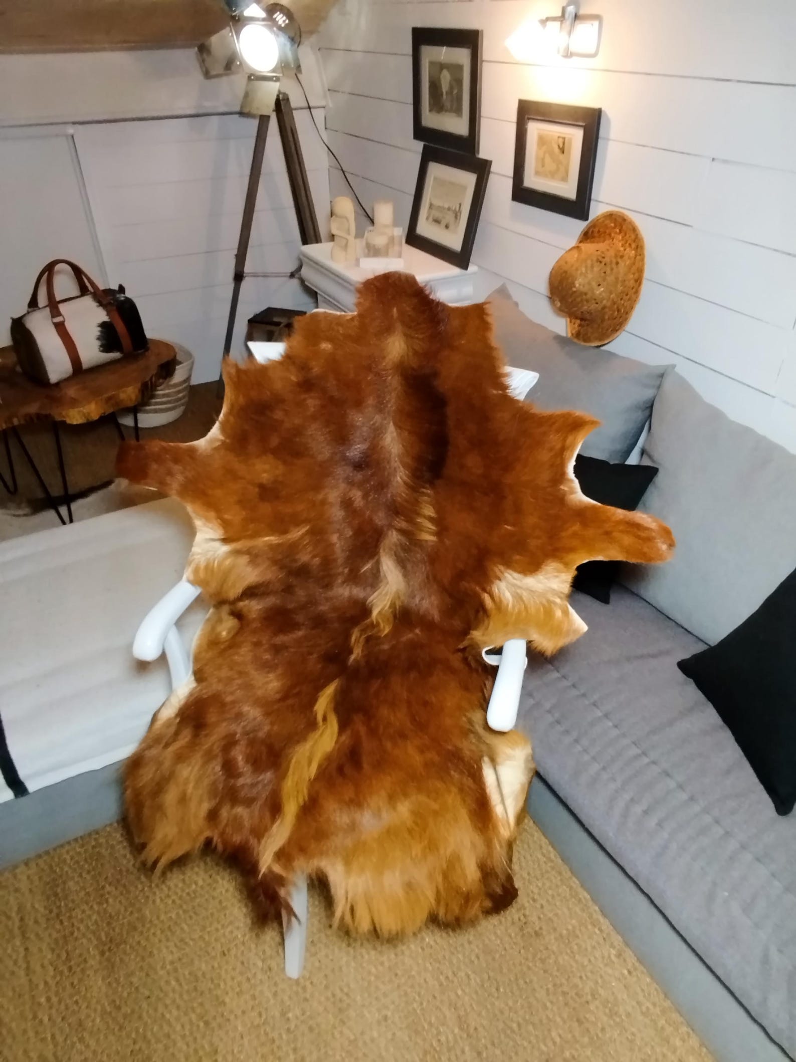 Moroccan Goatskin Rug – Handmade Natural Leather, Boho Decor - Etsy