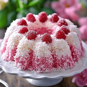 BEST RECIPE for Raspberry Swirl Coconut Snowball cake Download. - Etsy
