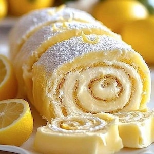 BEST RECIPE for Velvet Lemon Cream Roll cake Download. - Etsy